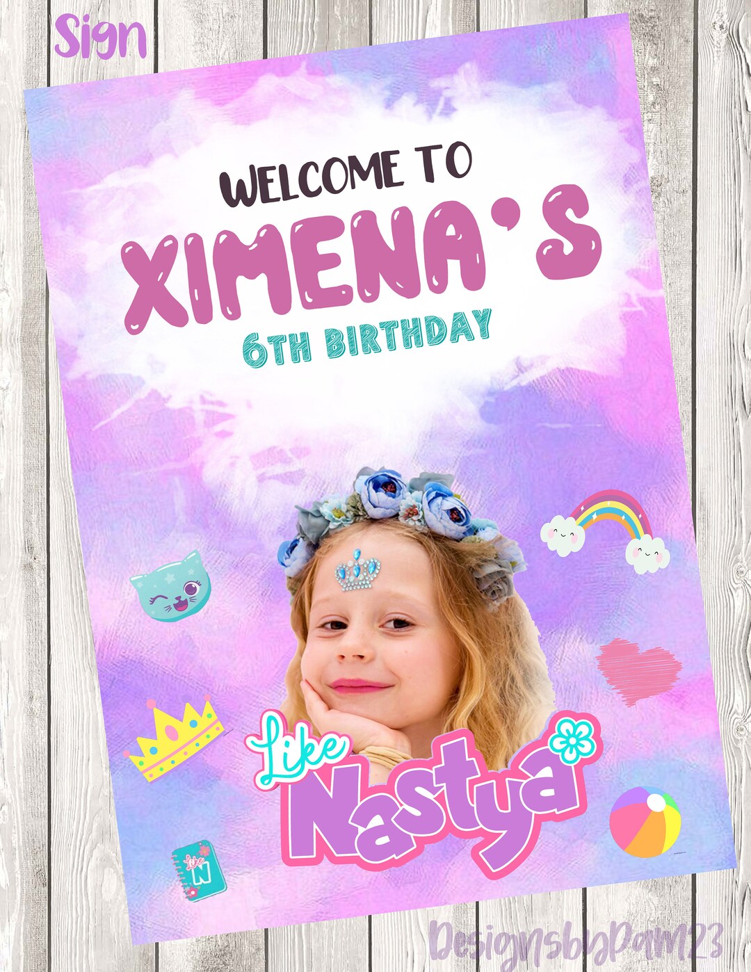 Like Nastya Welcome Sign. Ideal to Print on Letter or Tabloid Size ...