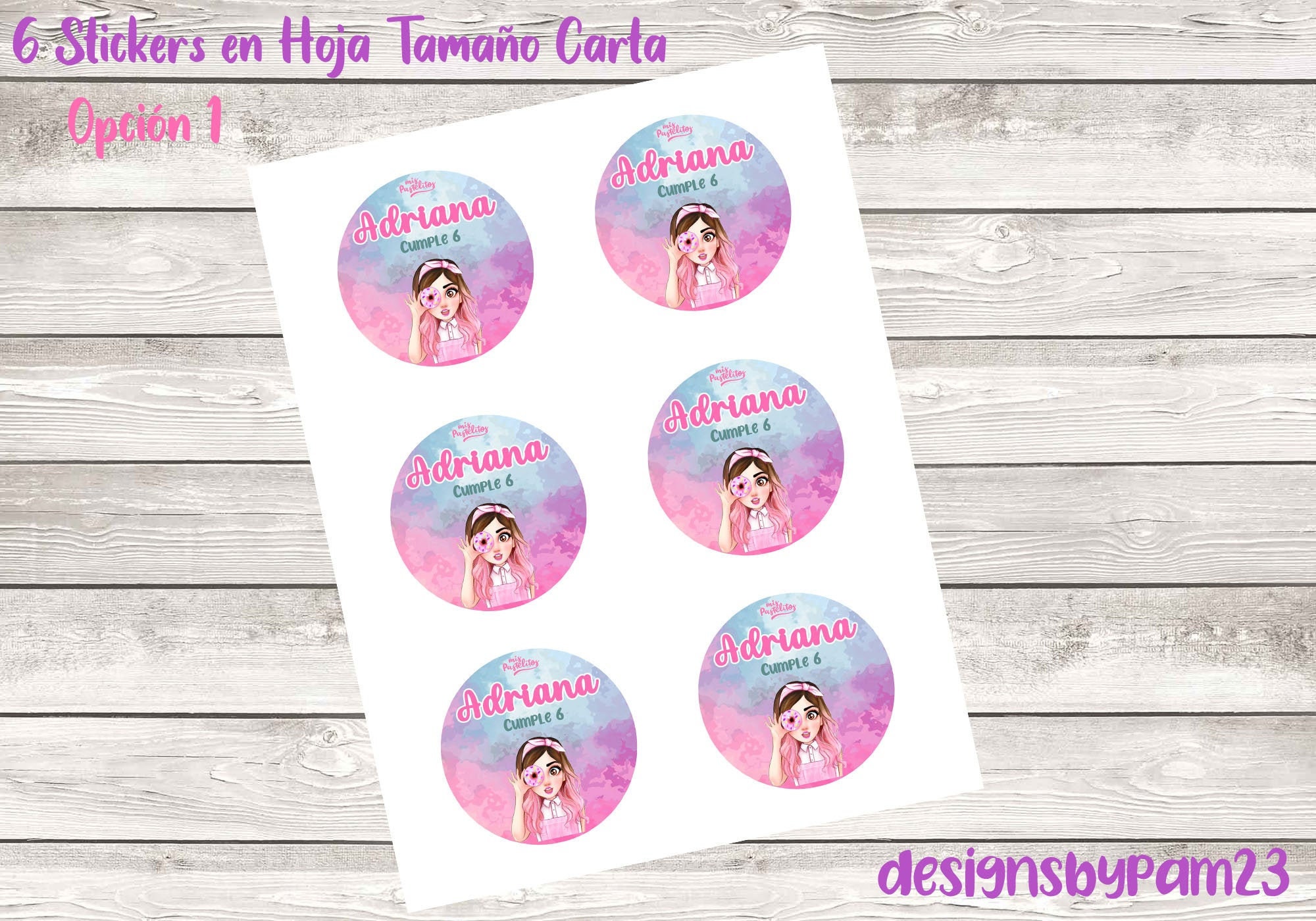 Mis Pastelitos Stickers, archivo jpg y png individual y un pdf tamaño ...