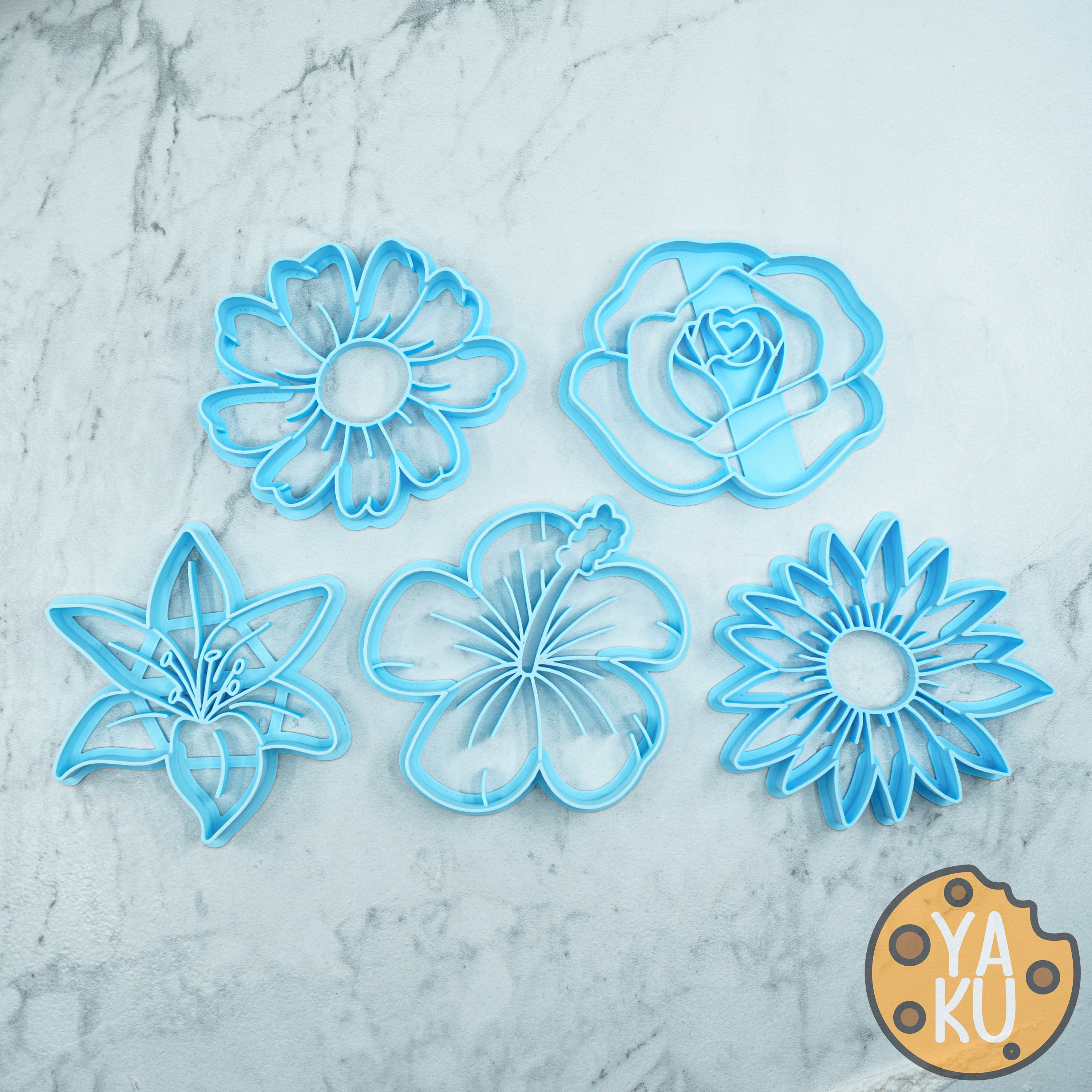 Flower Cookie Cutter Set or Fondant Cutter Hibiscus Rose | Etsy