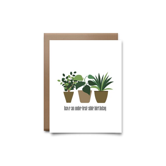 Plants Birthday Greeting Card - Etsy