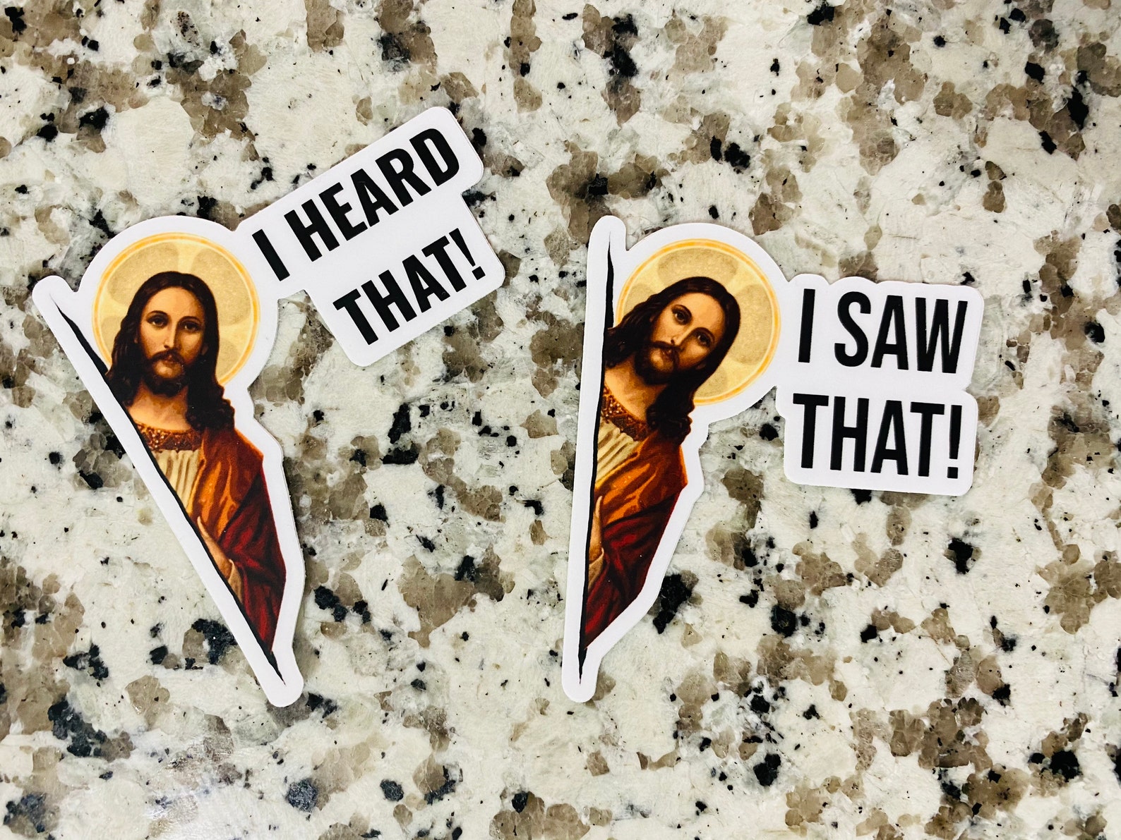 Set of Two Stickers! I Heard That Jesus Sticker | I Saw That Jesus ...