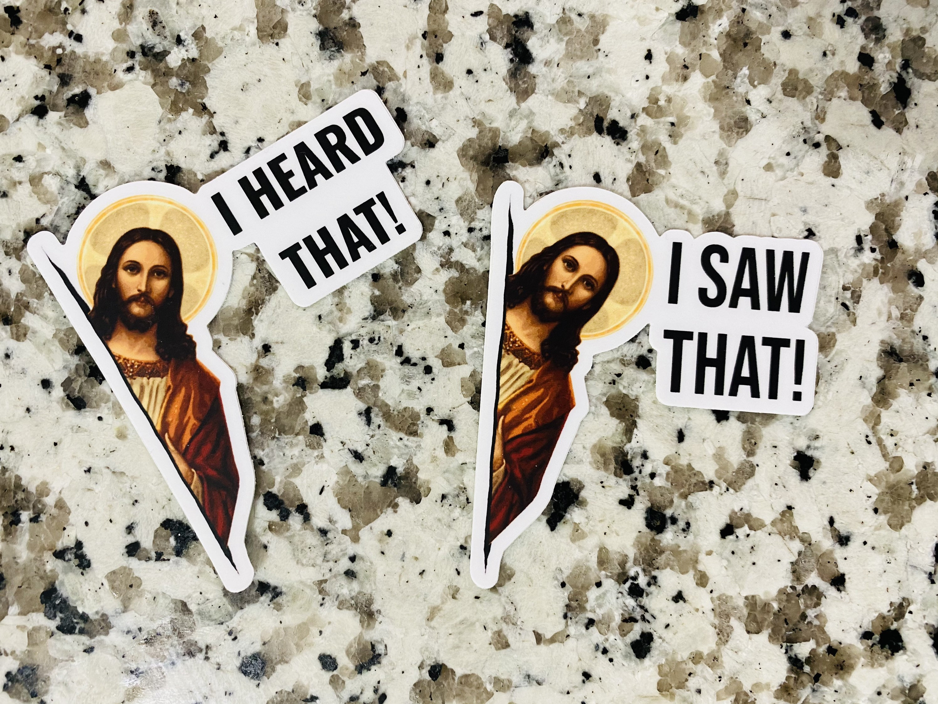 Set of Two Stickers! I Heard That Jesus Sticker | I Saw That Jesus ...