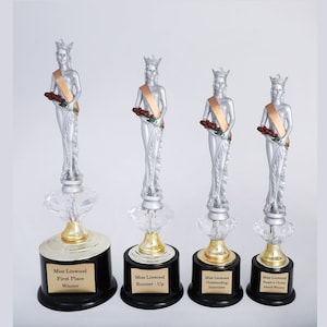 Pageant Beauty Trophy ~ Set of 4 - Etsy