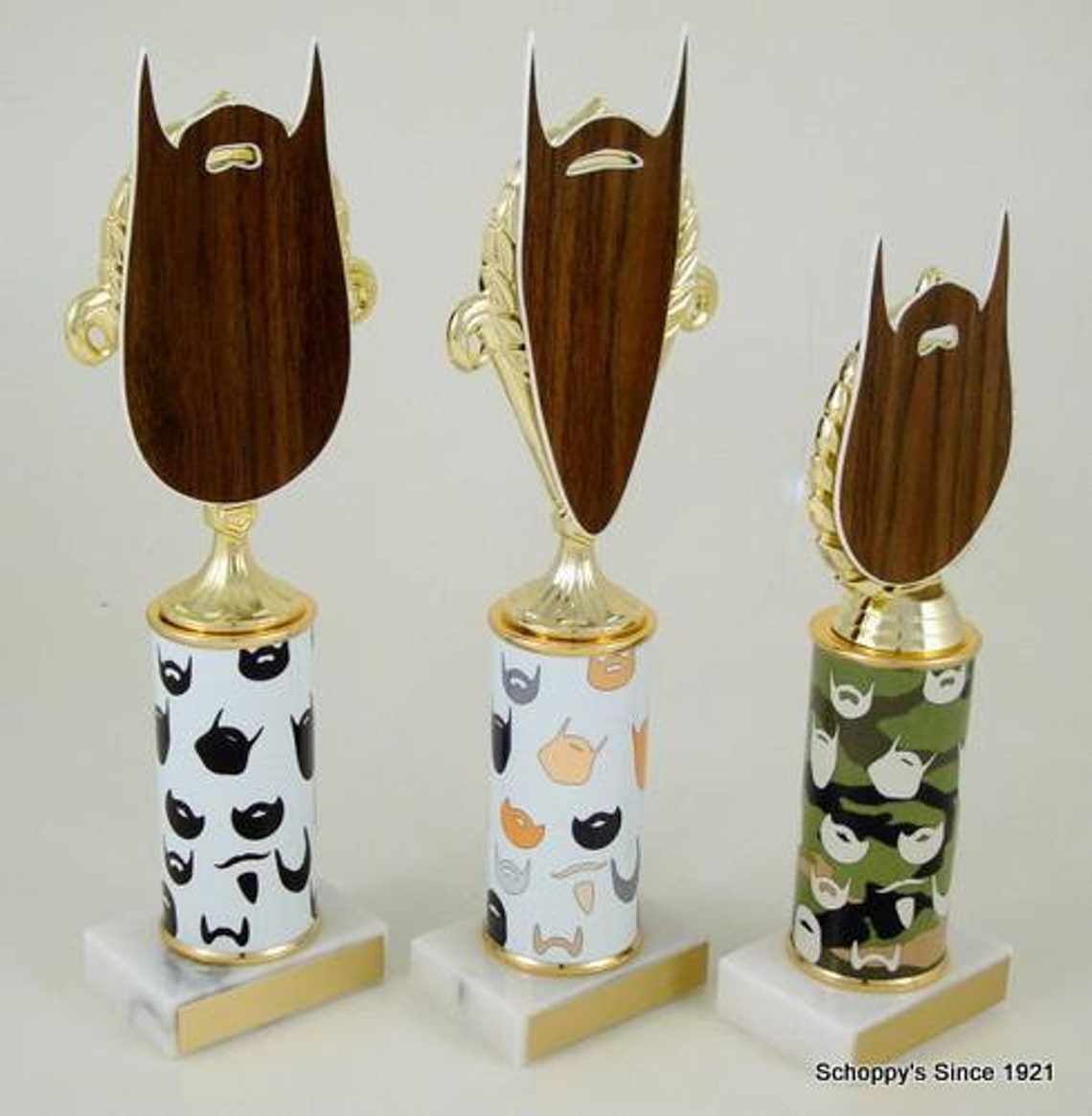 Beard Trophy on Original Metal Roll Column - Etsy UK