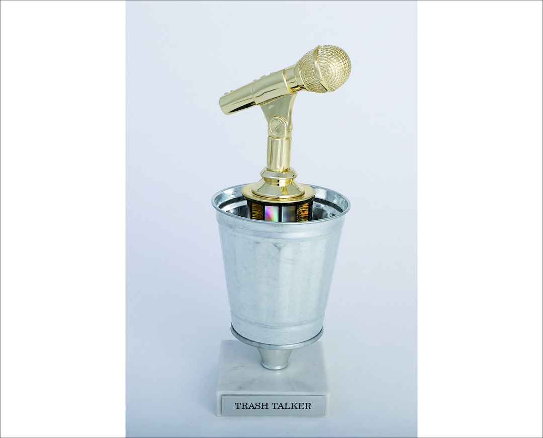 Trash Talker Trophy ~ Microphone Trash Can - Etsy