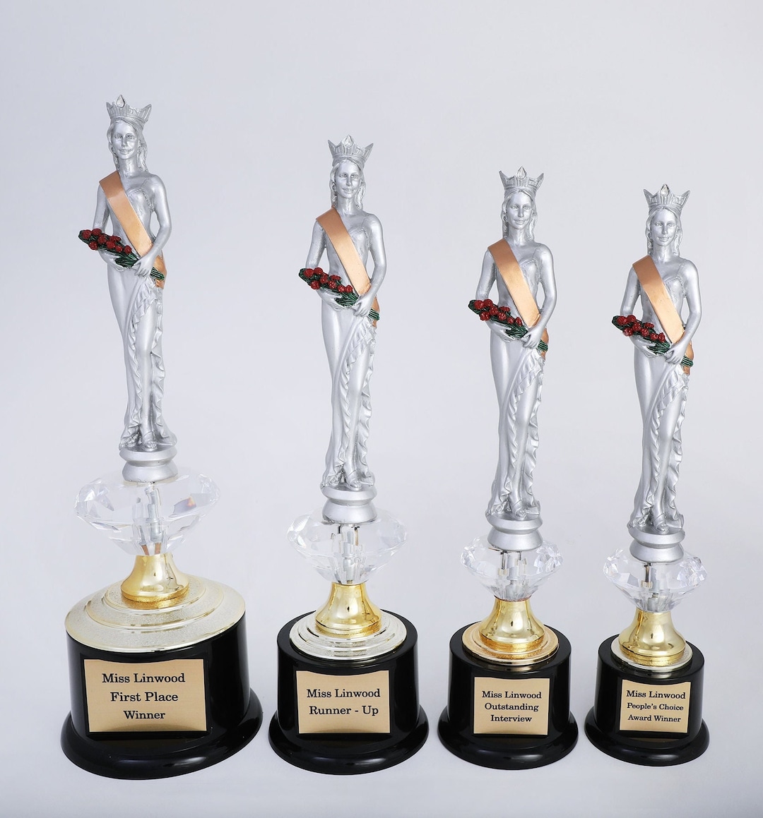 Pageant Beauty Trophy Set of 4 - Etsy
