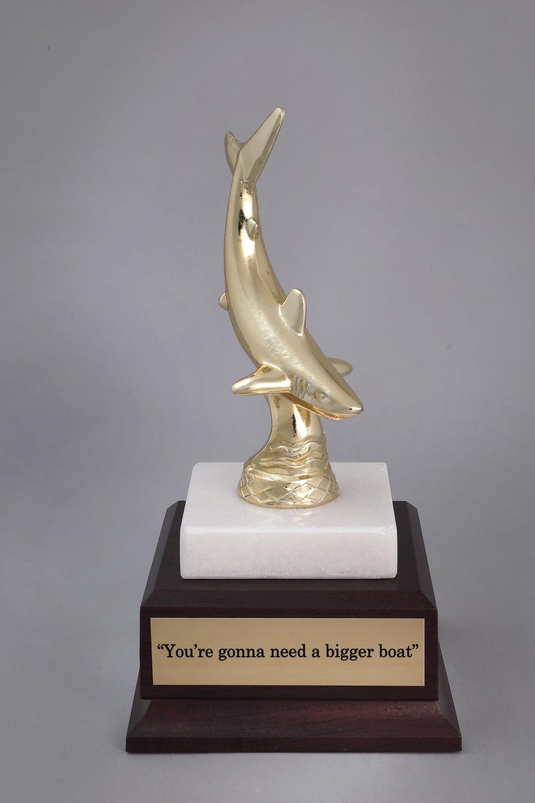 Metal Shark Trophy on Wood Base - Etsy
