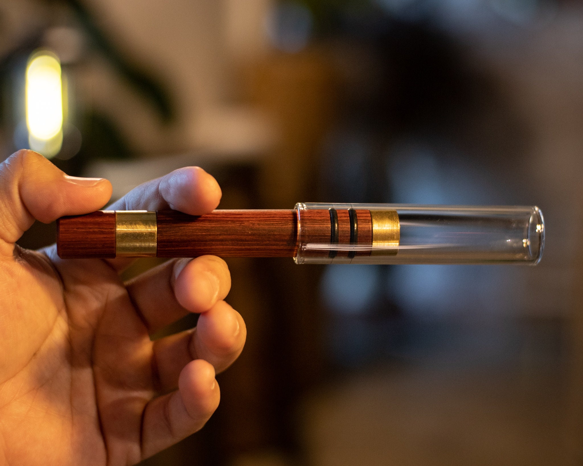Luxury With the Thai Rosewood Glass Blunt/ Pipe With Charcoal Filter ...