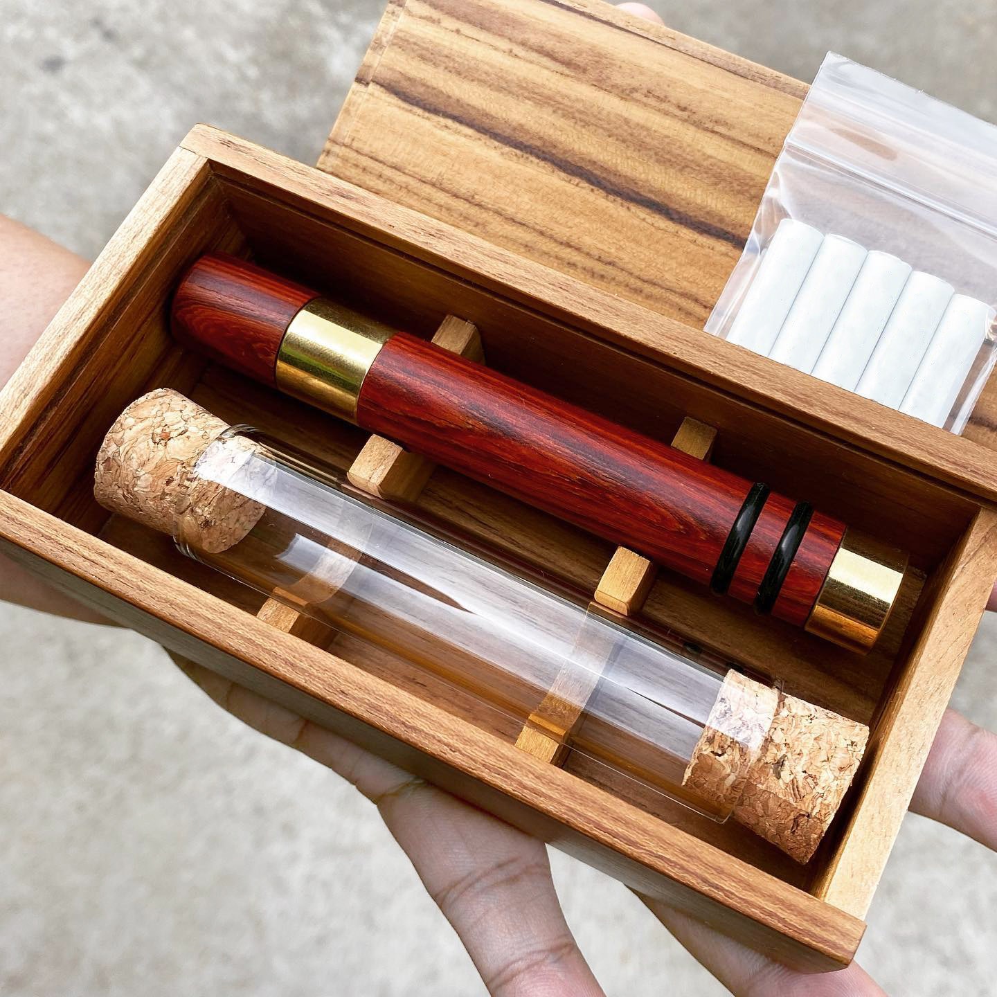 Luxury With the Thai Rosewood Glass Blunt/ Pipe With Charcoal Filter ...
