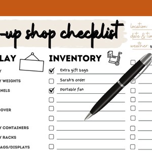 POP UP SHOP and Market Checklist | Pop-up Shop Checklist, Craft Show ...