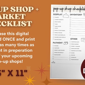 POP UP SHOP and Market Checklist | Pop-up Shop Checklist, Craft Show ...