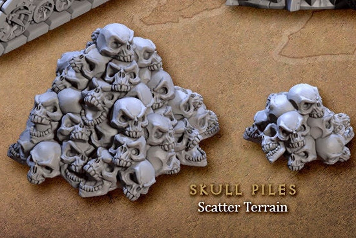 Skull Pile Terrain Bone Pile Scenery DND D&D - Etsy