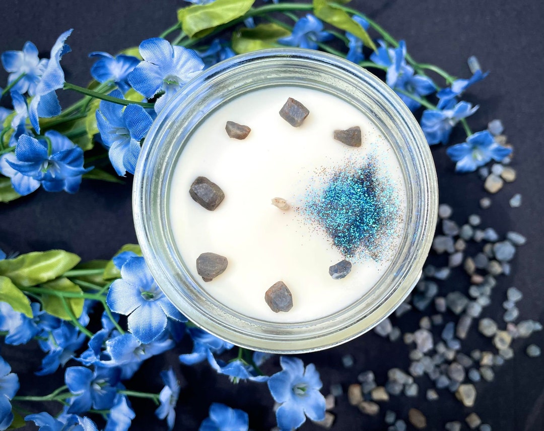 Sapphire Spell Candle (tonka Bean/sandalwood/citrus) - Peace/intuition ...