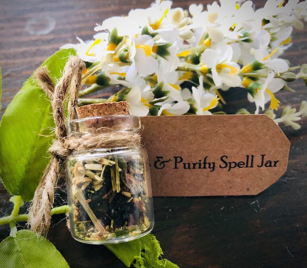 Cleanse & Purify Mini Spell Jar - Herb/flower/crystal/essential Oil ...