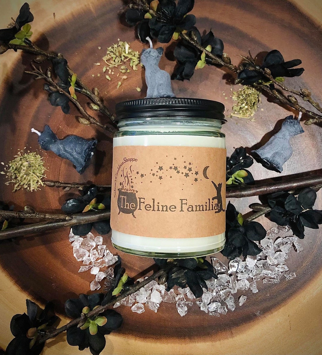 The Feline Familiar Spell Candle (sweet Grass/violets) - Cat Familiar ...