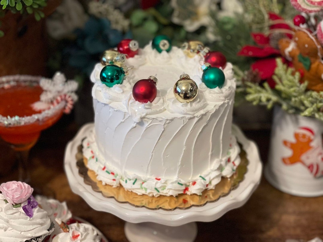 Cristmas Ornaments Fake Cake, Faux Cake, Christmas Fake Cake, 6” Cake ...