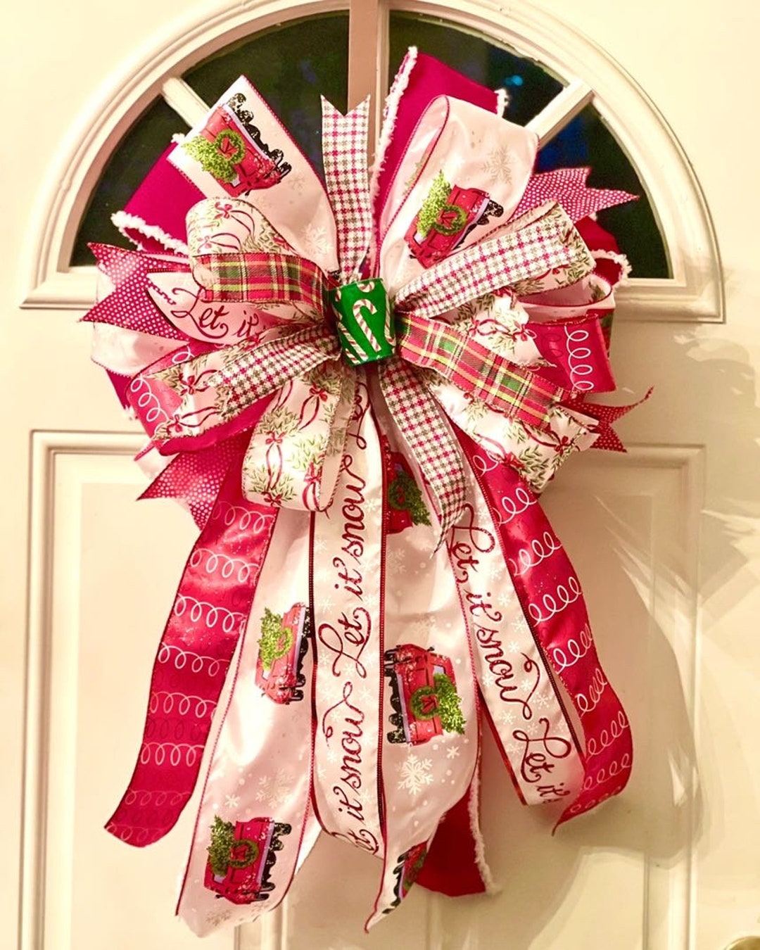 Jumbo Red Truck Christmas Tree Topper, Red Truck Christmas Bow, Jumbo ...