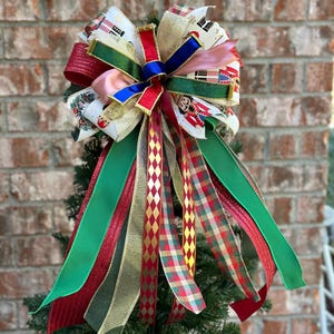 Nutcracker Christmas Tree Topper, Christmas Bow, Tree Topper, Wreath Bow - Etsy