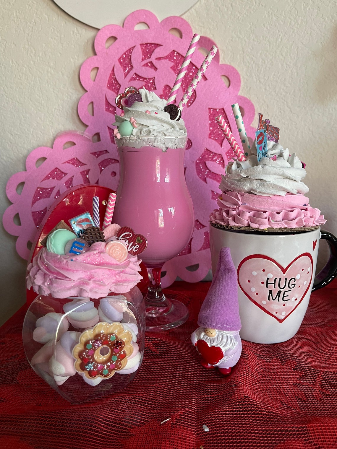 Valentines Day Faux Milkshake Valentine's Day Candy Jar - Etsy
