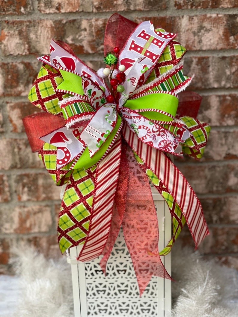 Whimsical Christmas Tree Topper Elf Hat Tree Topper Grinch - Etsy