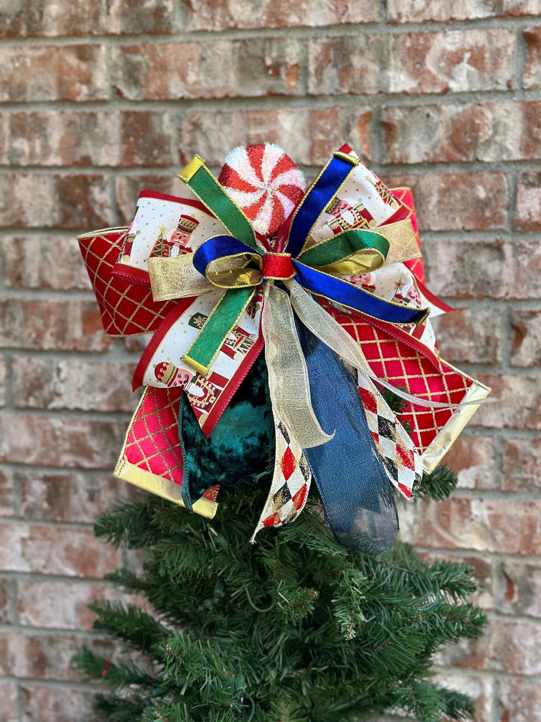 Nutcracker Christmas Tree Topper, Christmas Bow, Tree Topper, Wreath ...