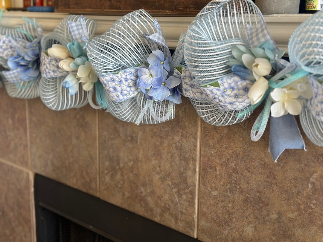Spring Hydrangea Garland, Vintage Garland, Farmhouse Decor, Mantle ...