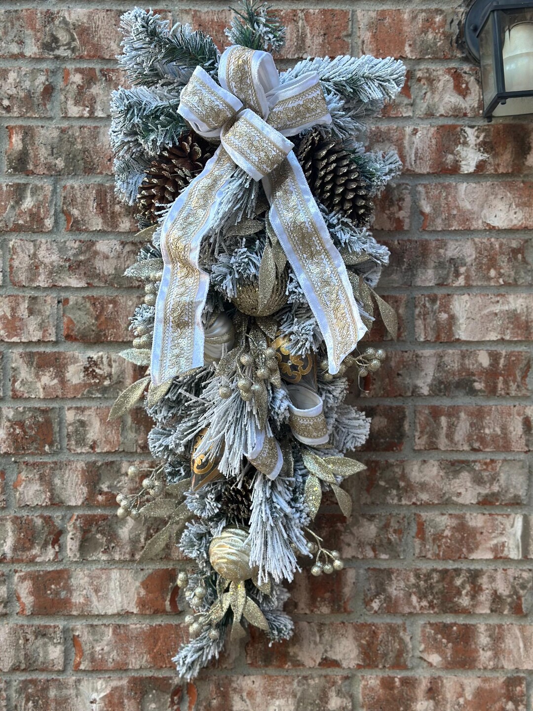 Christmas Door Swag, Dusty Pink Swag, Christmas Decor, Door Decor - Etsy