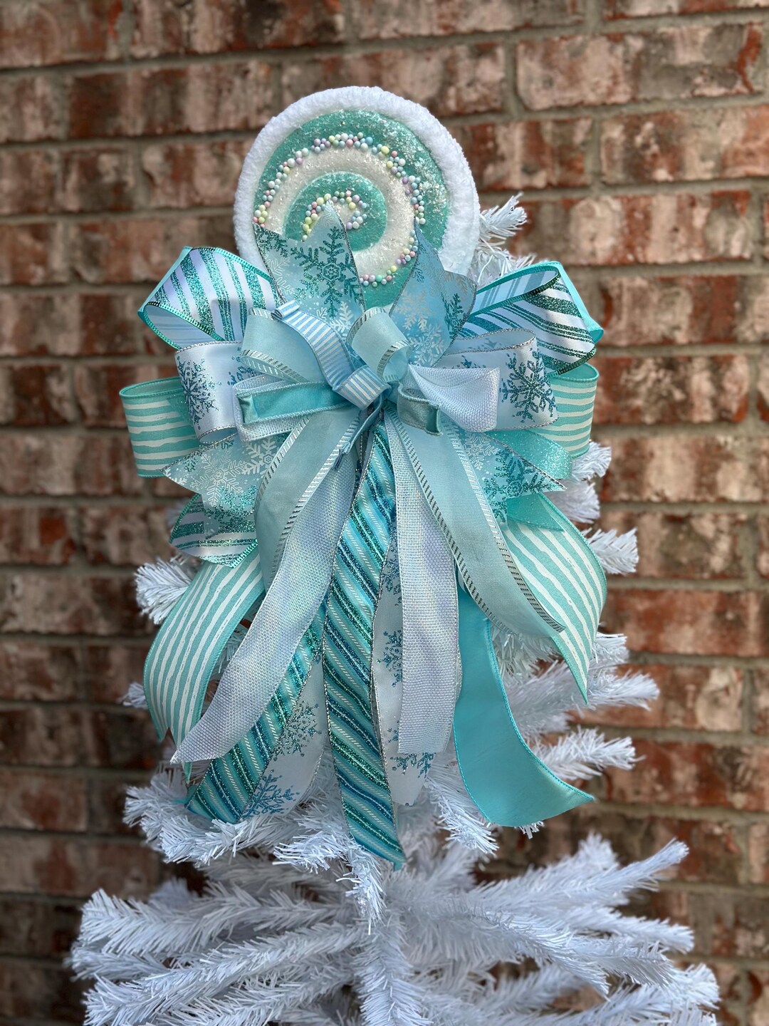 Candyland Lollipop Christmas Tree Topper, Christmas Bow, Tree Topper ...