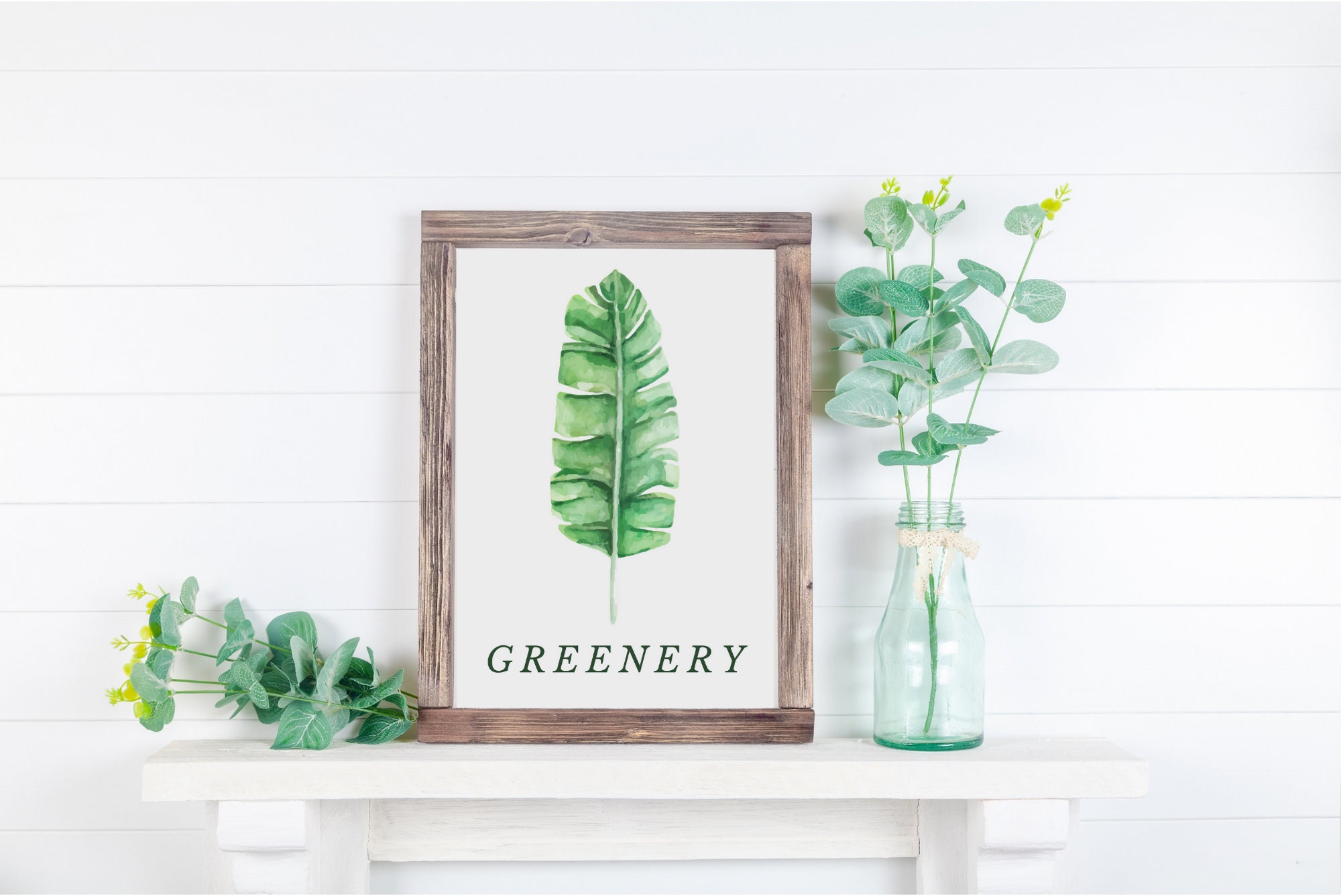 Greenery Art PrintㅣMinimalist Posterㅣ Bedroom Decorㅣ | Etsy