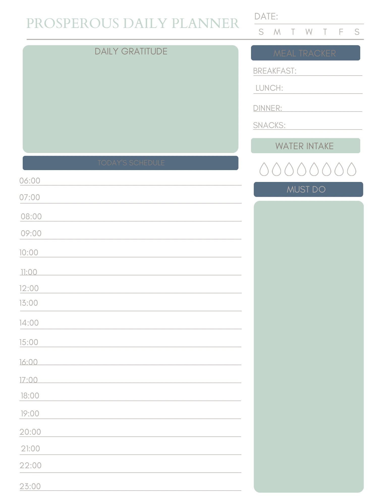 Digital Daily Planner | Printable Planner Bundle for Self-care and Goal ...