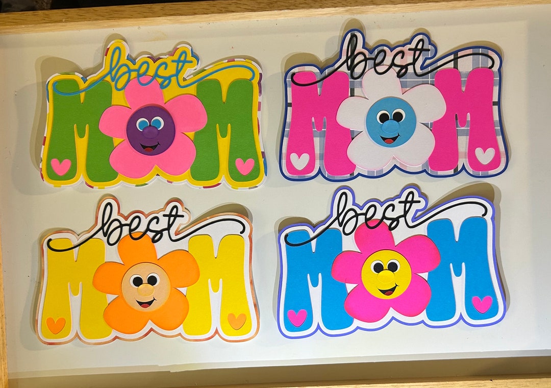 Best Mom Scrapbook Title Handmade Paper Pieced Die Cut - Etsy