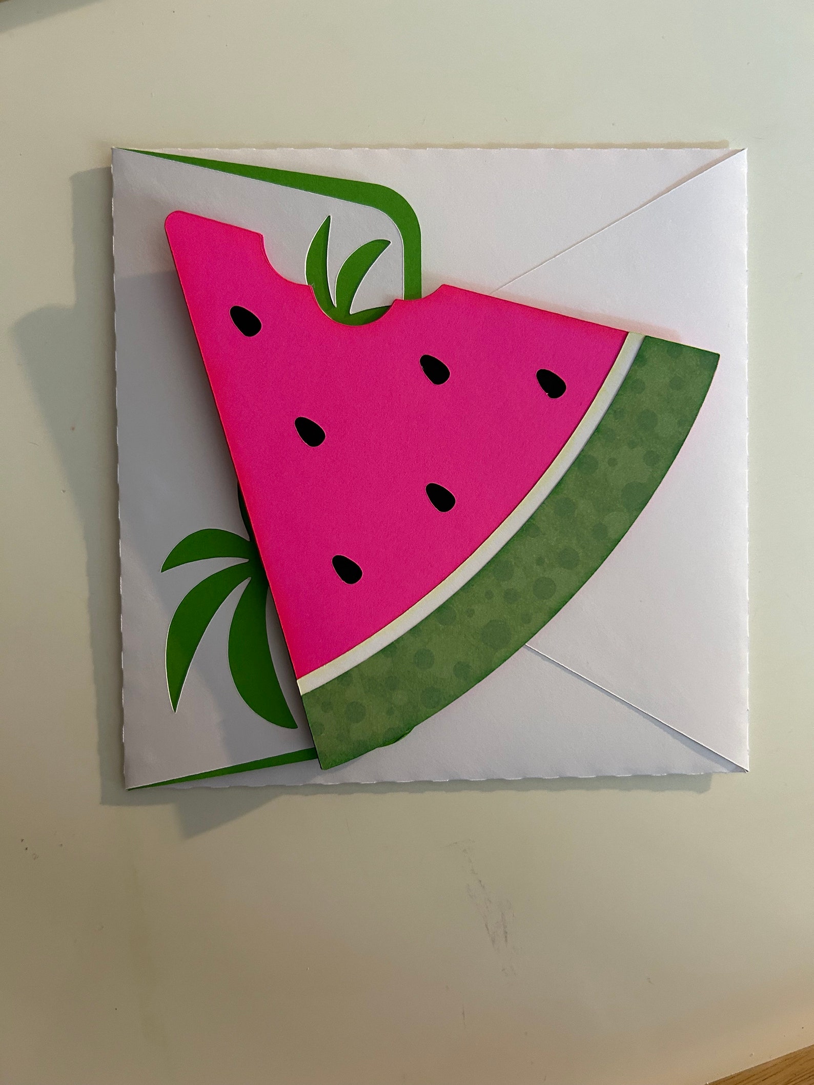 Slice of Watermelon All Occasion Card Handmade Paper Pieced Die Cut ...