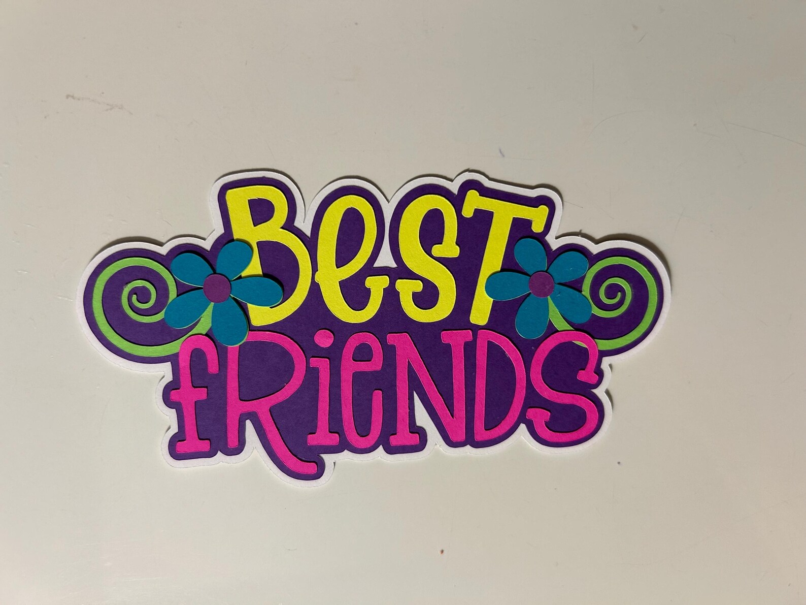 Best Friends Scrapbook Title Handmade Paper Pieced Die Cut - Etsy