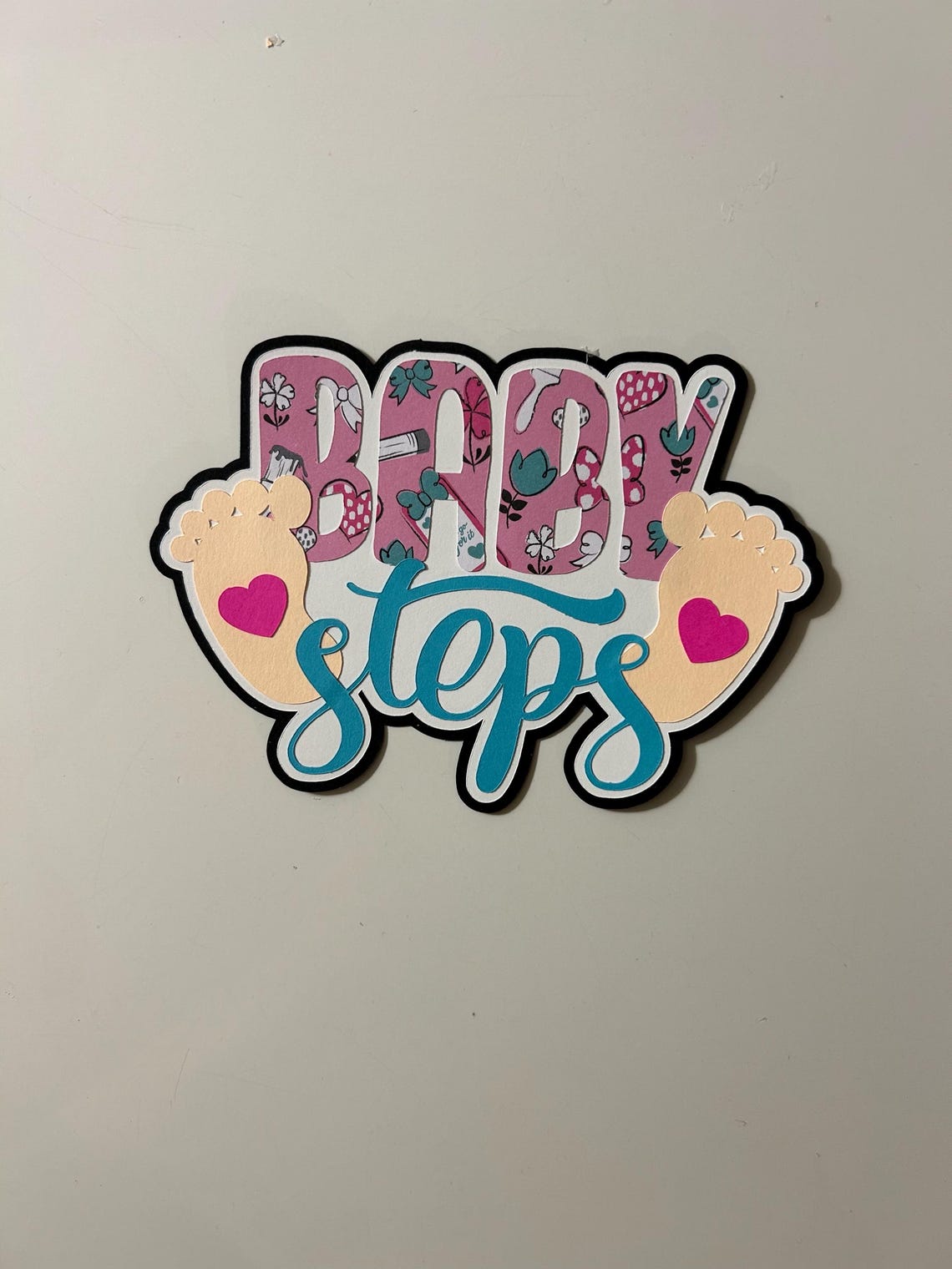 Baby Steps Premade Scrapbook Title Handmade Paper Pieced Die Cut - Etsy