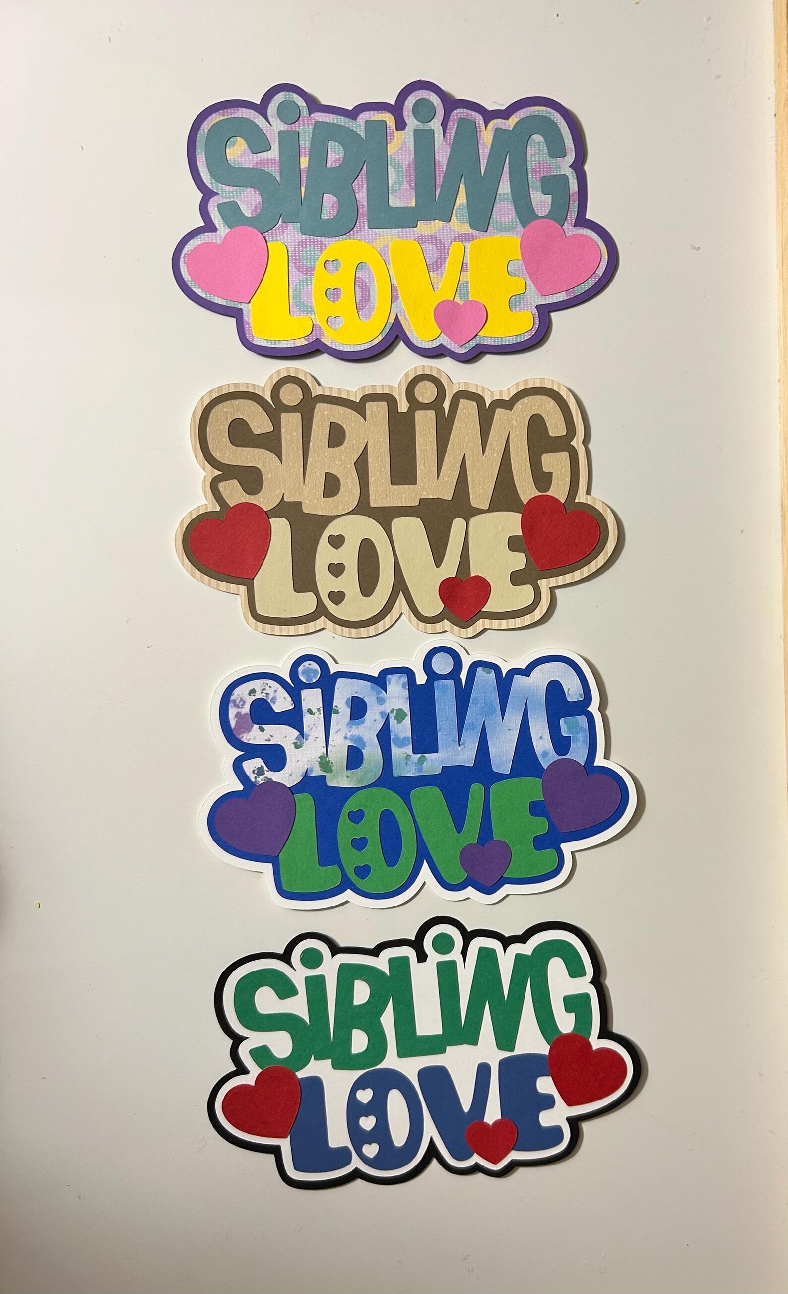 Sibling Love Scrapbook Title Handmade Paper Pieced Die Cut - Etsy