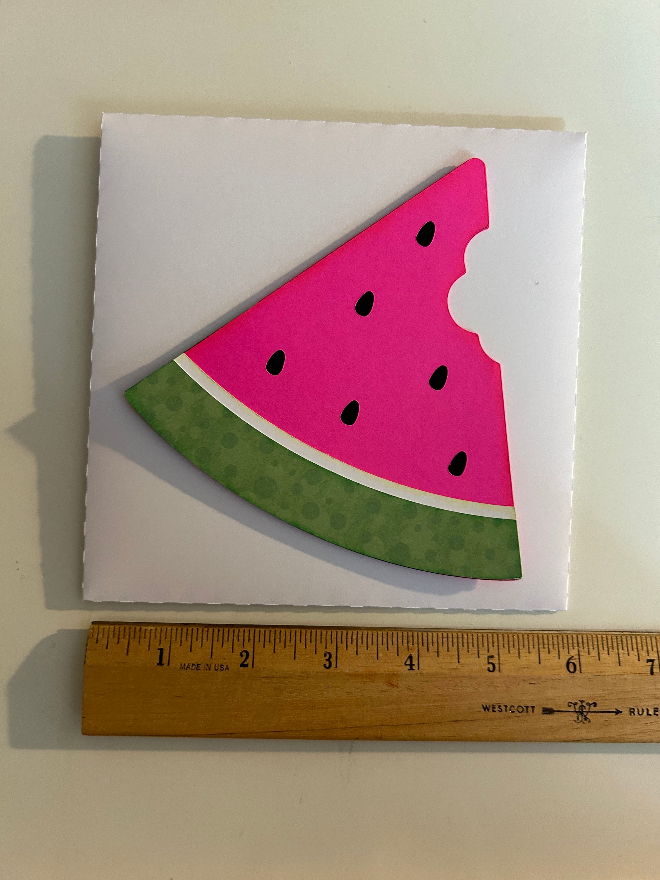 Slice of Watermelon All Occasion Card Handmade Paper Pieced Die Cut ...