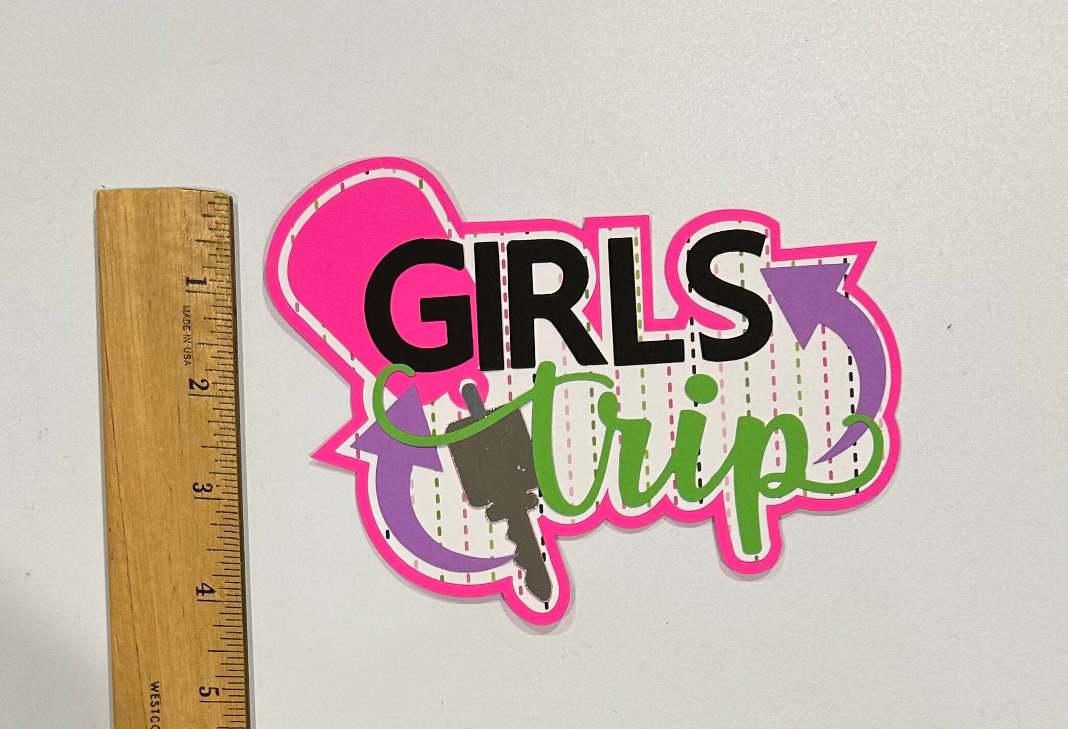 Girls Trip Scrapbook Title Handmade Paper Pierced - Etsy