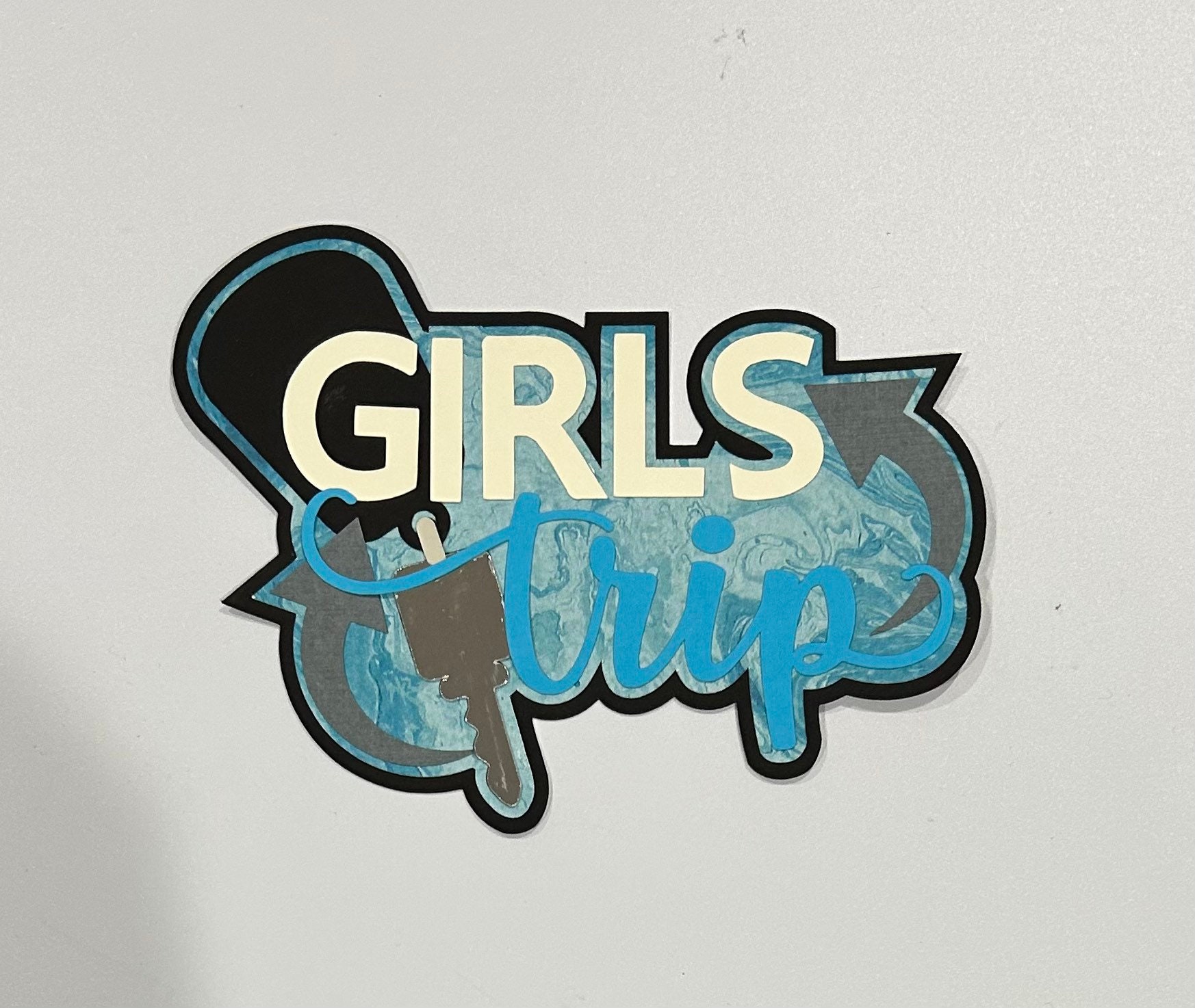 Girls Trip Scrapbook Title Handmade Paper Pierced - Etsy