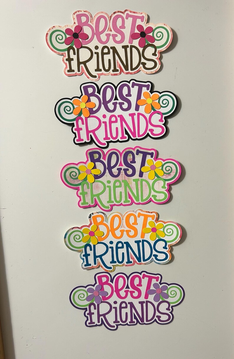Best Friends Scrapbook Title Handmade Paper Pieced Die Cut - Etsy