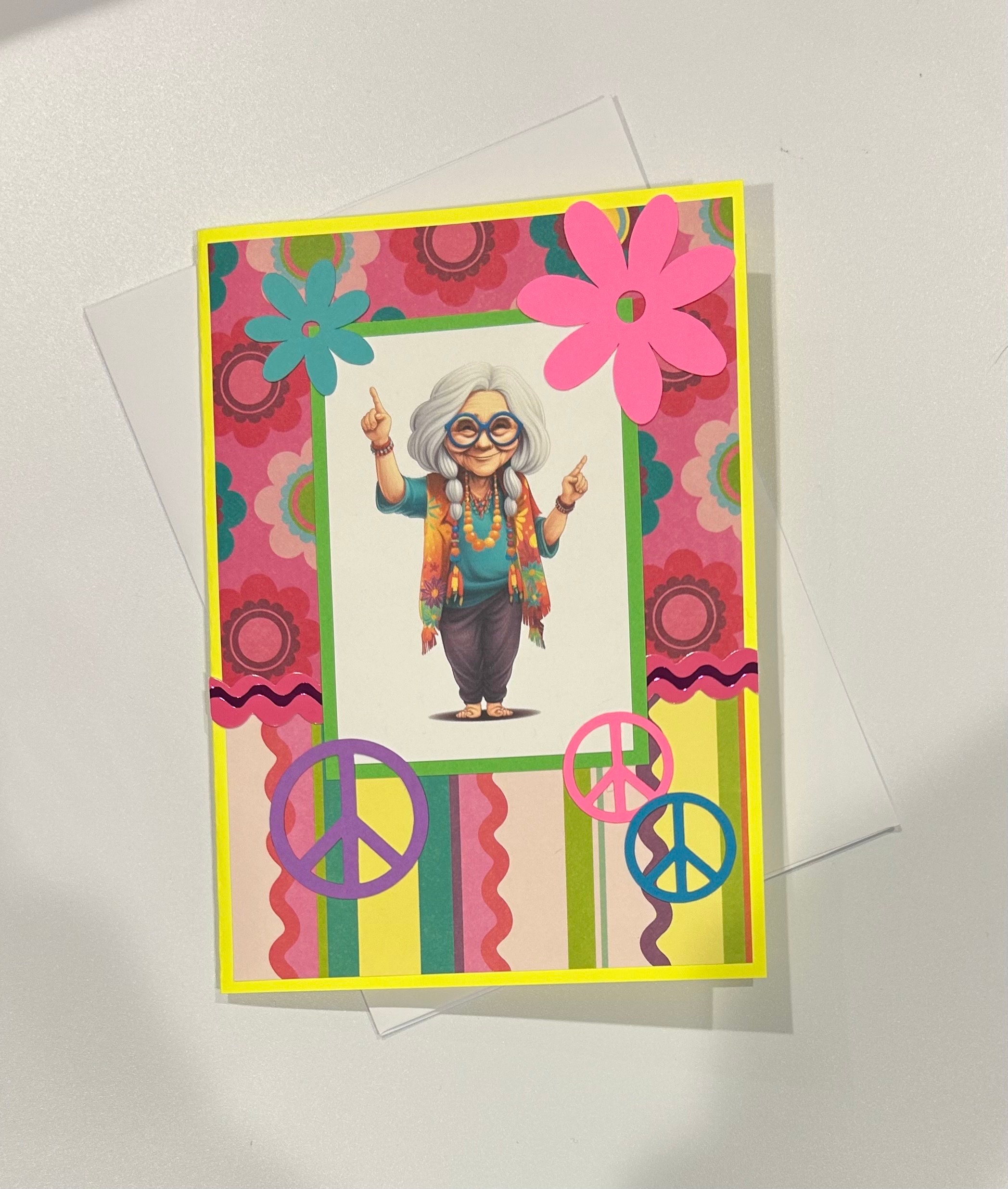 Handmade Hippie Greeting Card Any Occasion, Birthday, Groovy Day - Etsy