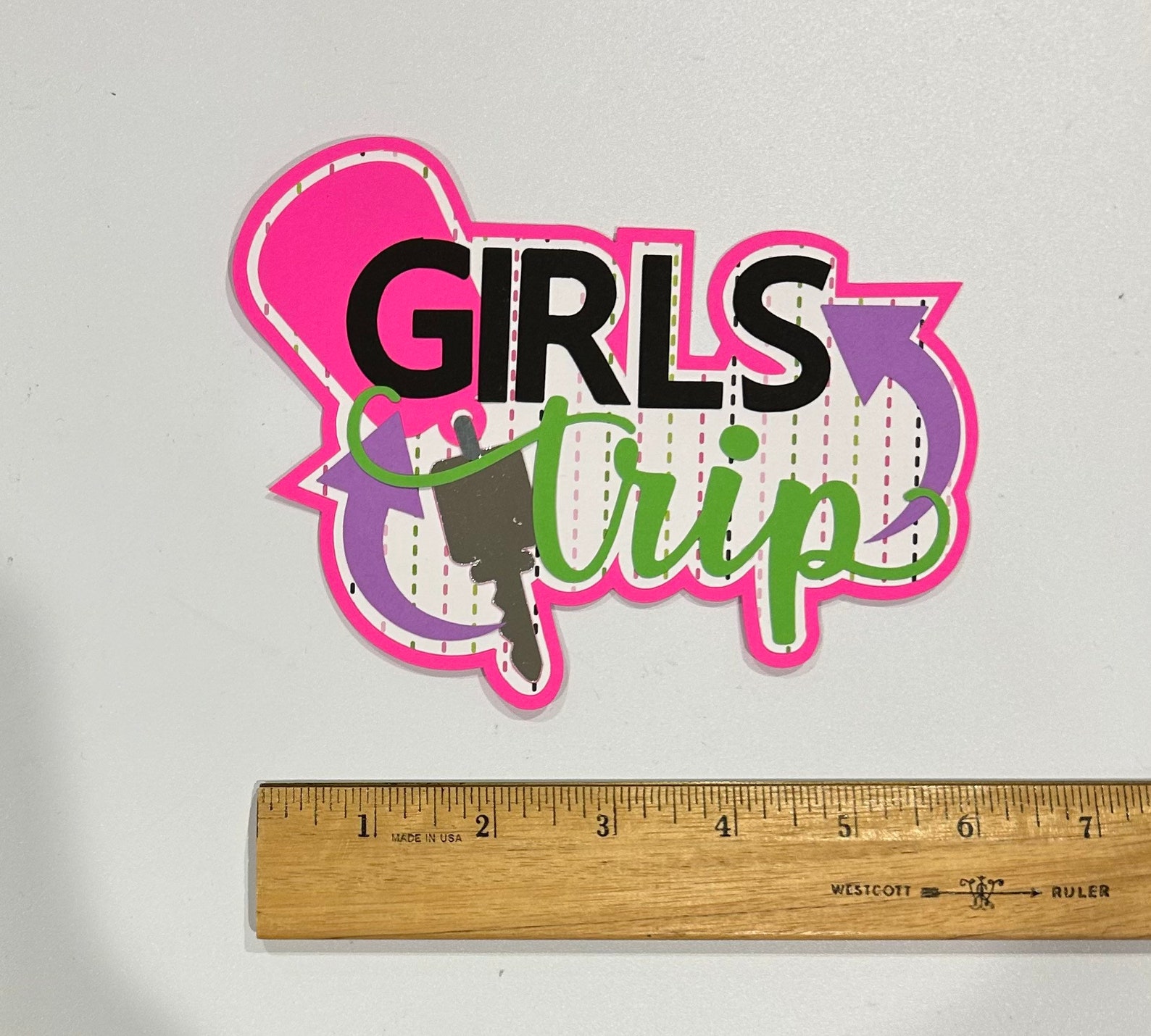 Girls Trip Scrapbook Title Handmade Paper Pierced - Etsy