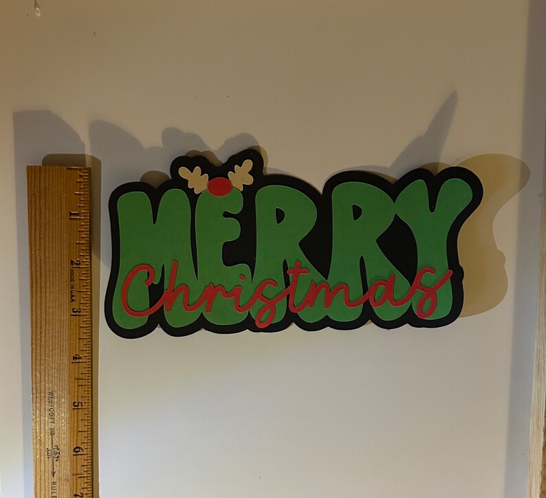 Merry Christmas Scrapbook Title Handmade Paper Pierced Die Cut - Etsy