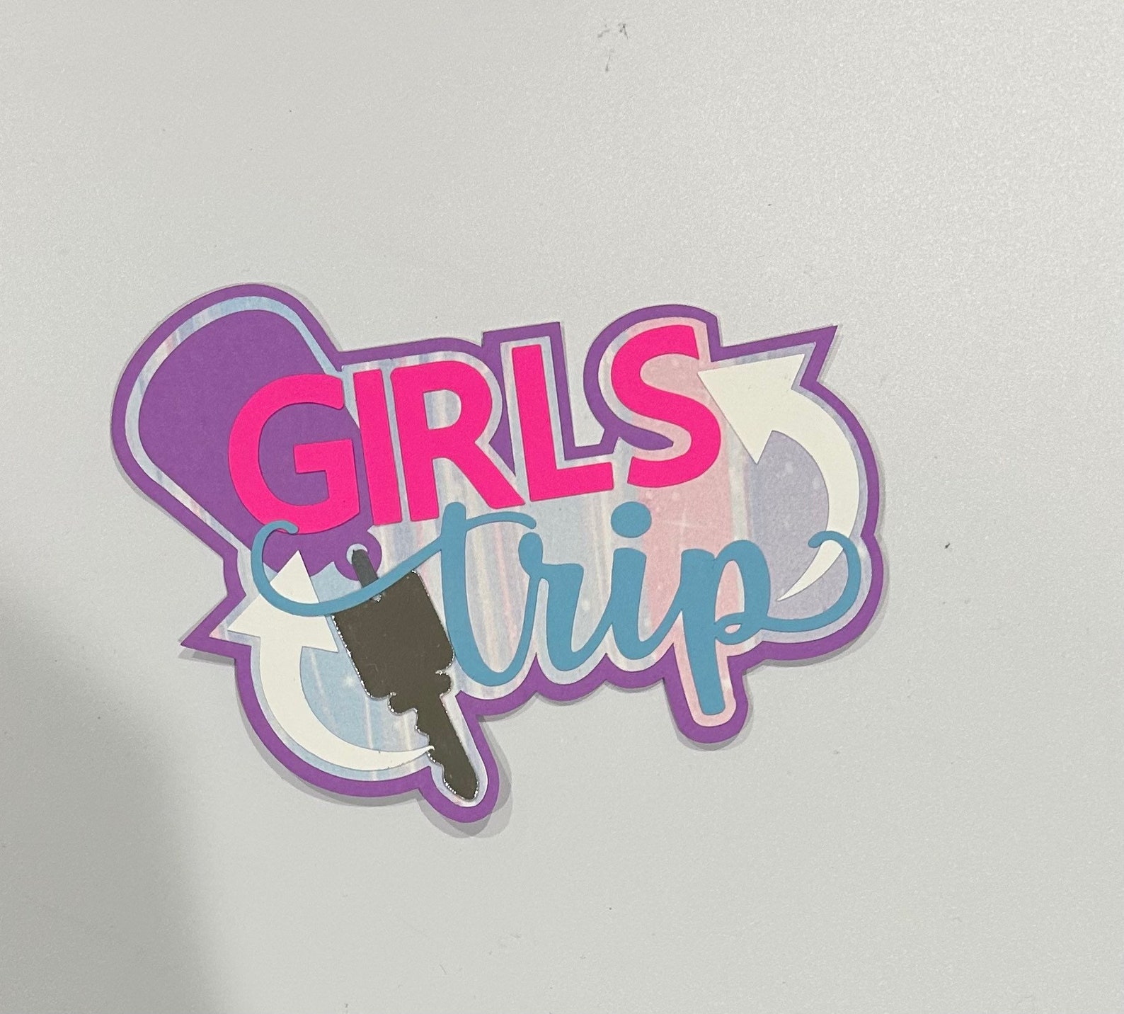 Girls Trip Scrapbook Title Handmade Paper Pierced - Etsy