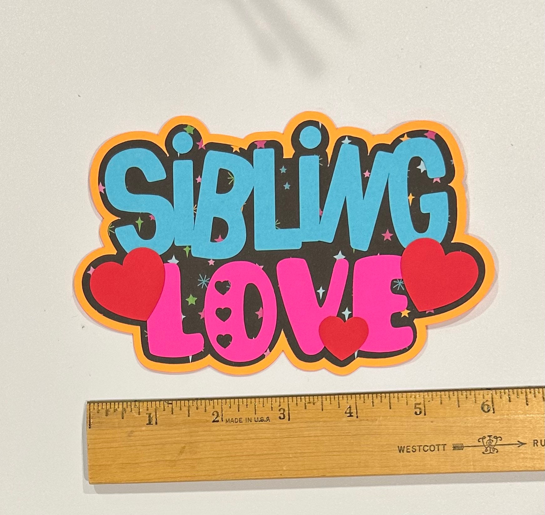 Sibling Love Scrapbook Title Handmade Paper Pierced - Etsy