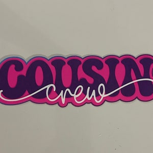 Cousin Crew Scrapbook Title Handmade Paper Pierced Die Cut - Etsy