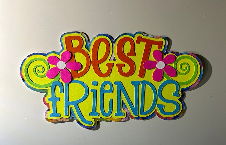 Best Friends Scrapbook Title Handmade Paper Pierced - Etsy