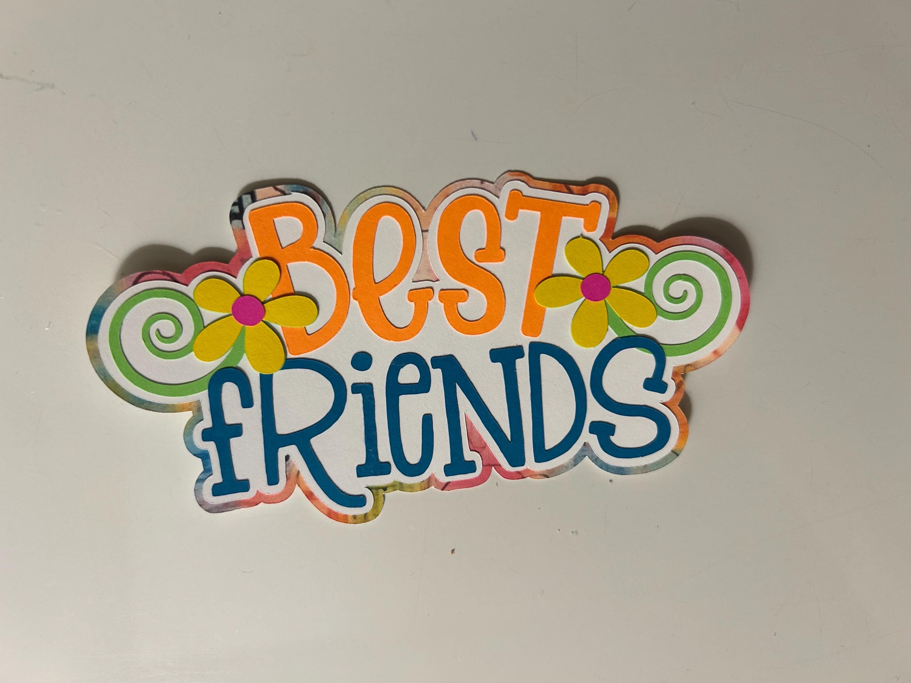 Best Friends Scrapbook Title Handmade Paper Pieced Die Cut - Etsy