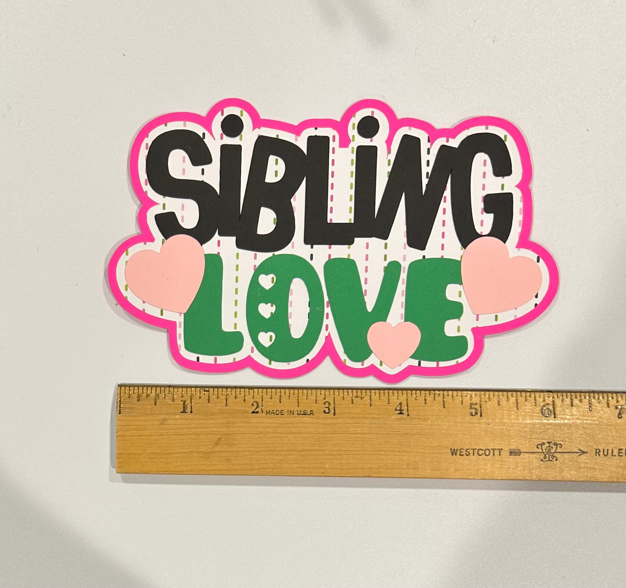 Sibling Love Scrapbook Title Handmade Paper Pierced - Etsy
