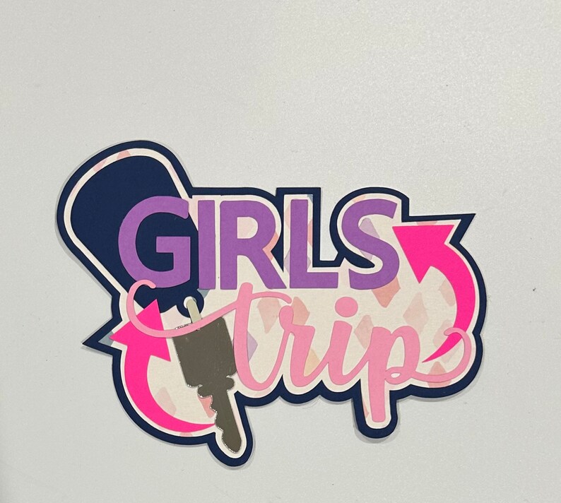 Girls Trip Scrapbook Title Handmade Paper Pierced - Etsy