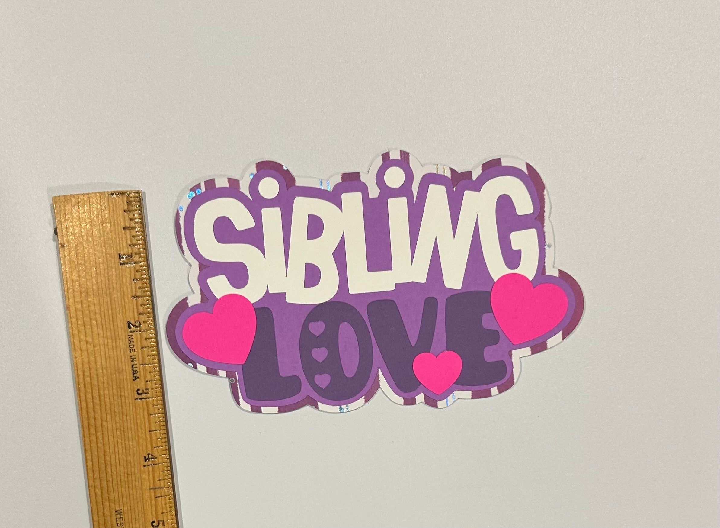 Sibling Love Scrapbook Title Handmade Paper Pierced Die Cut - Etsy